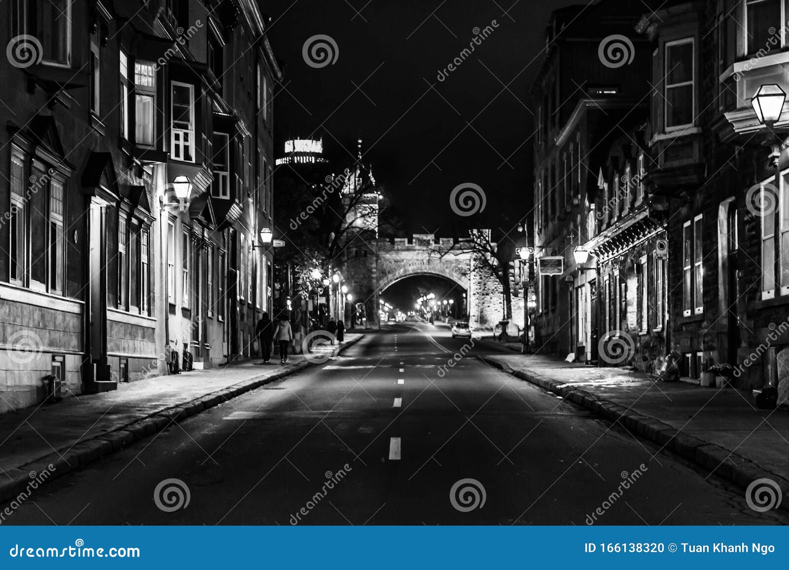 Quebec City at Night, Old Quebec City, Quebec, Canada Editorial Image ...