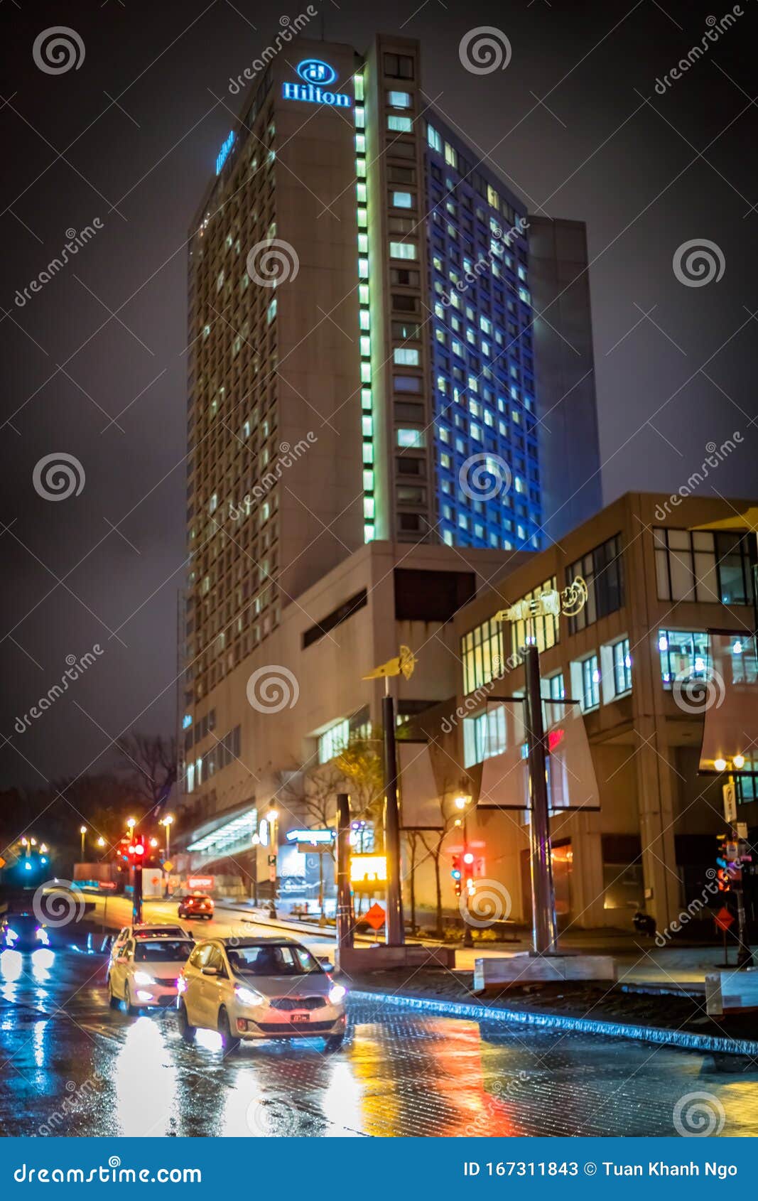 Quebec City at Night, Old Quebec City, Quebec, Canada Editorial Stock ...