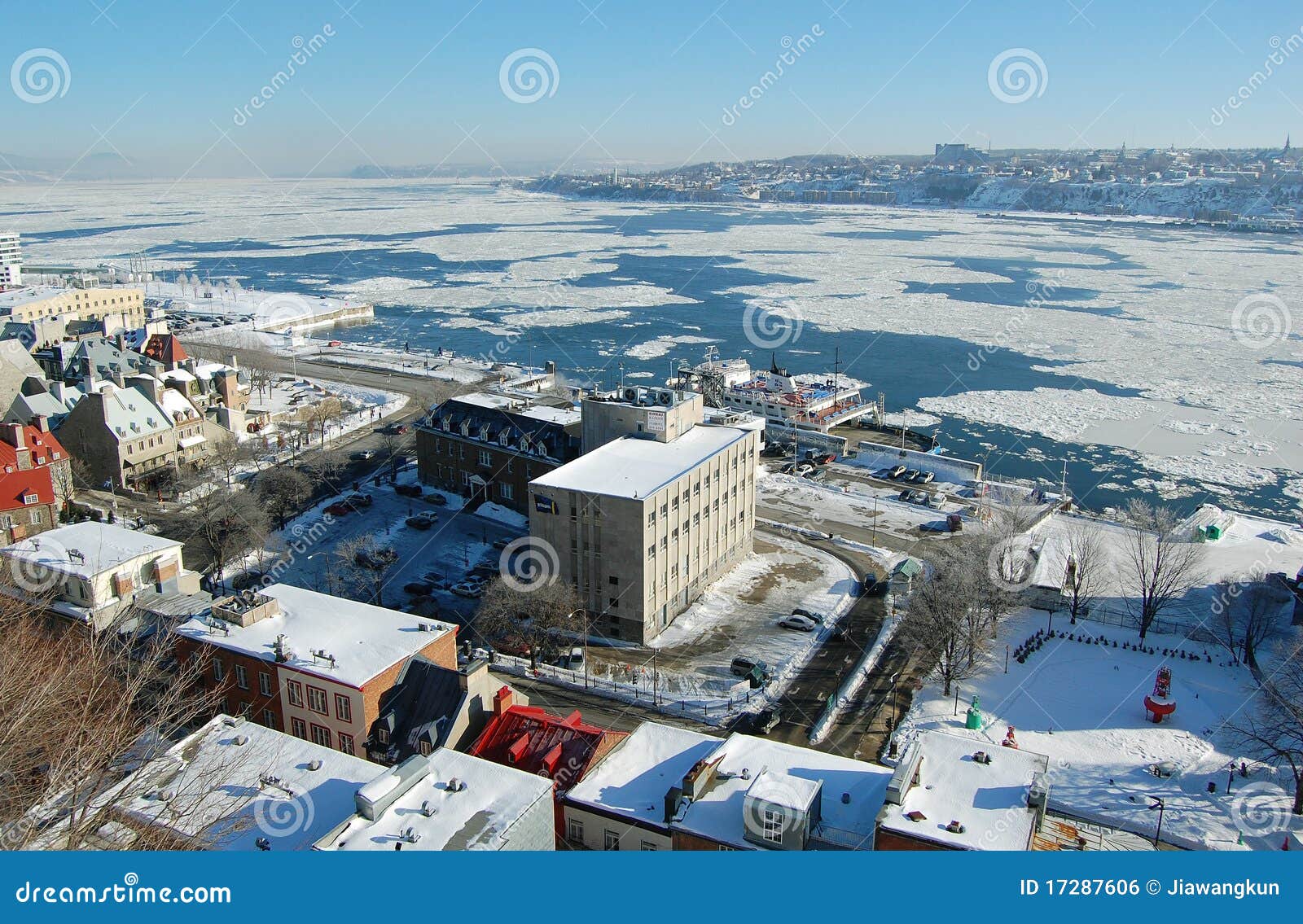 Quebec City and St. Lawrence River Stock Photo - Image of history ...