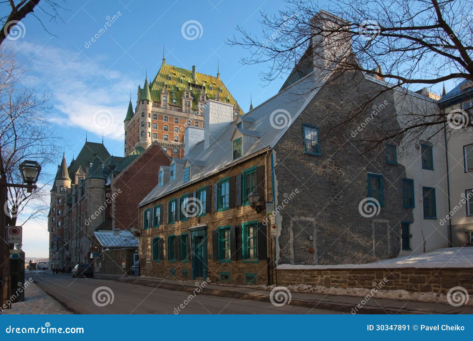 Quebec city in winter stock image. Image of quebec, snow - 30347891