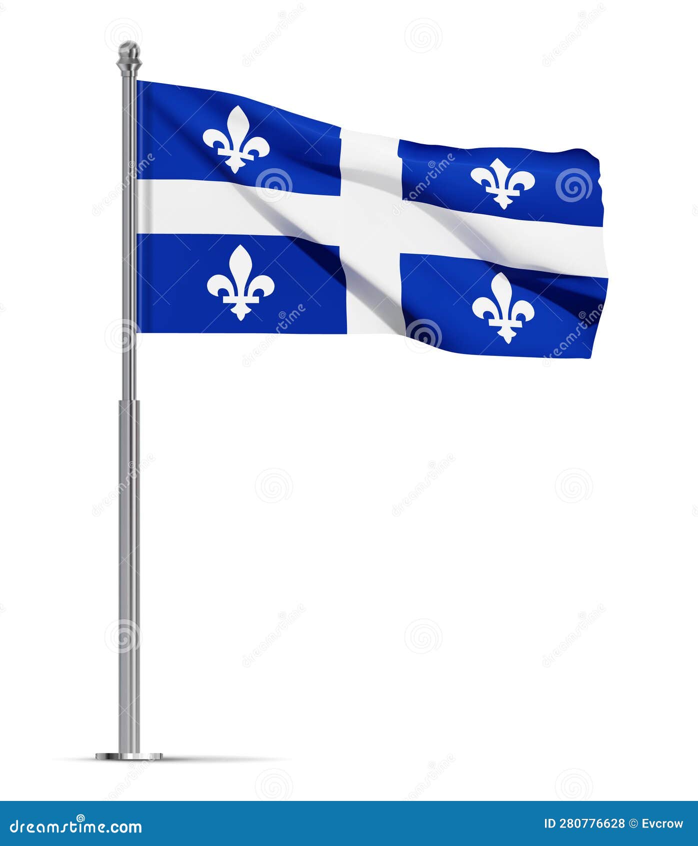 Quebec Flag Isolated on White Background Stock Vector - Illustration of ...
