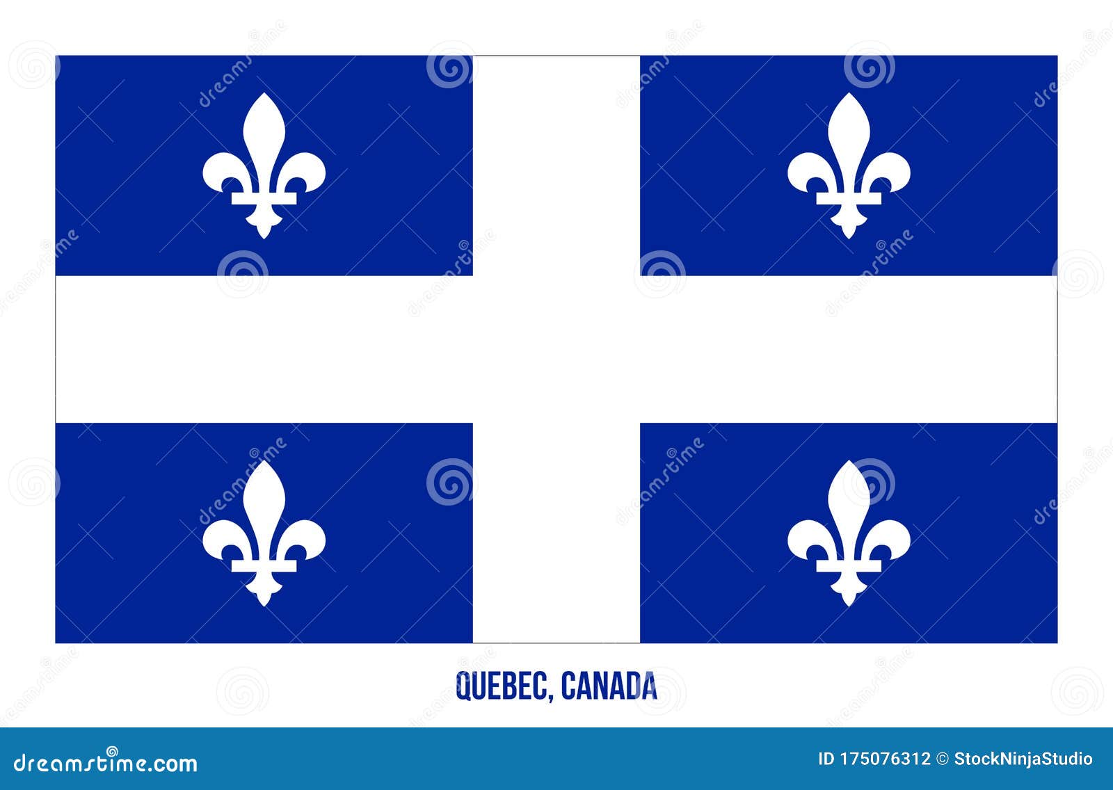 Quebec Flag Vector Illustration on White Background. Provinces Flag of ...
