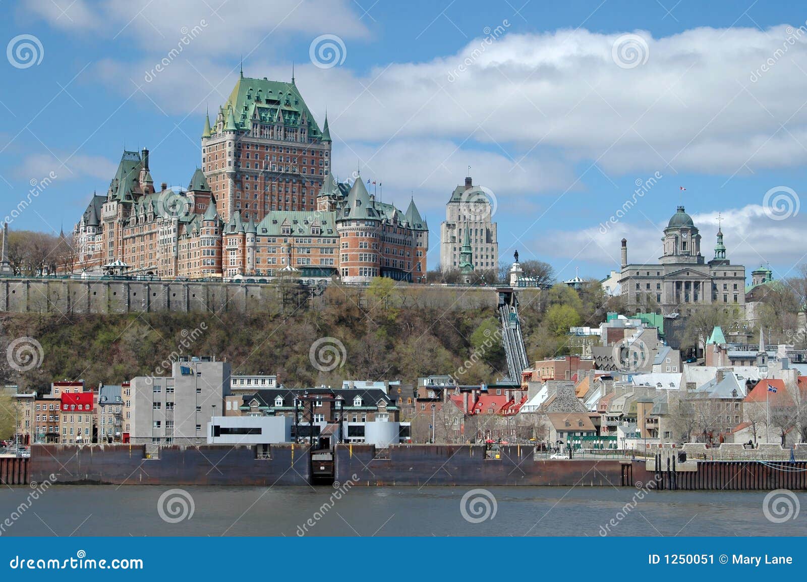 Quebec Harbor stock image. Image of landscape, architecture - 1250051