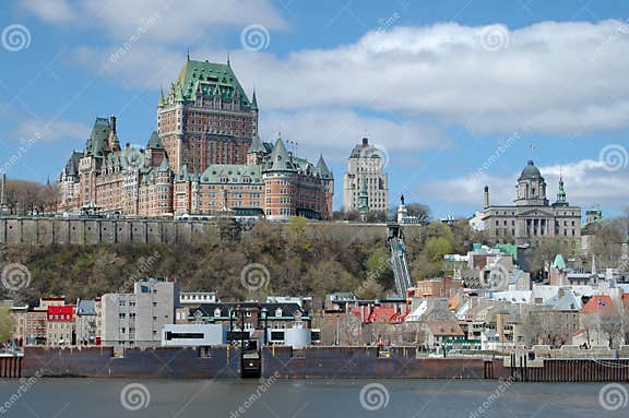 Quebec Harbor stock image. Image of landscape, architecture - 1250051