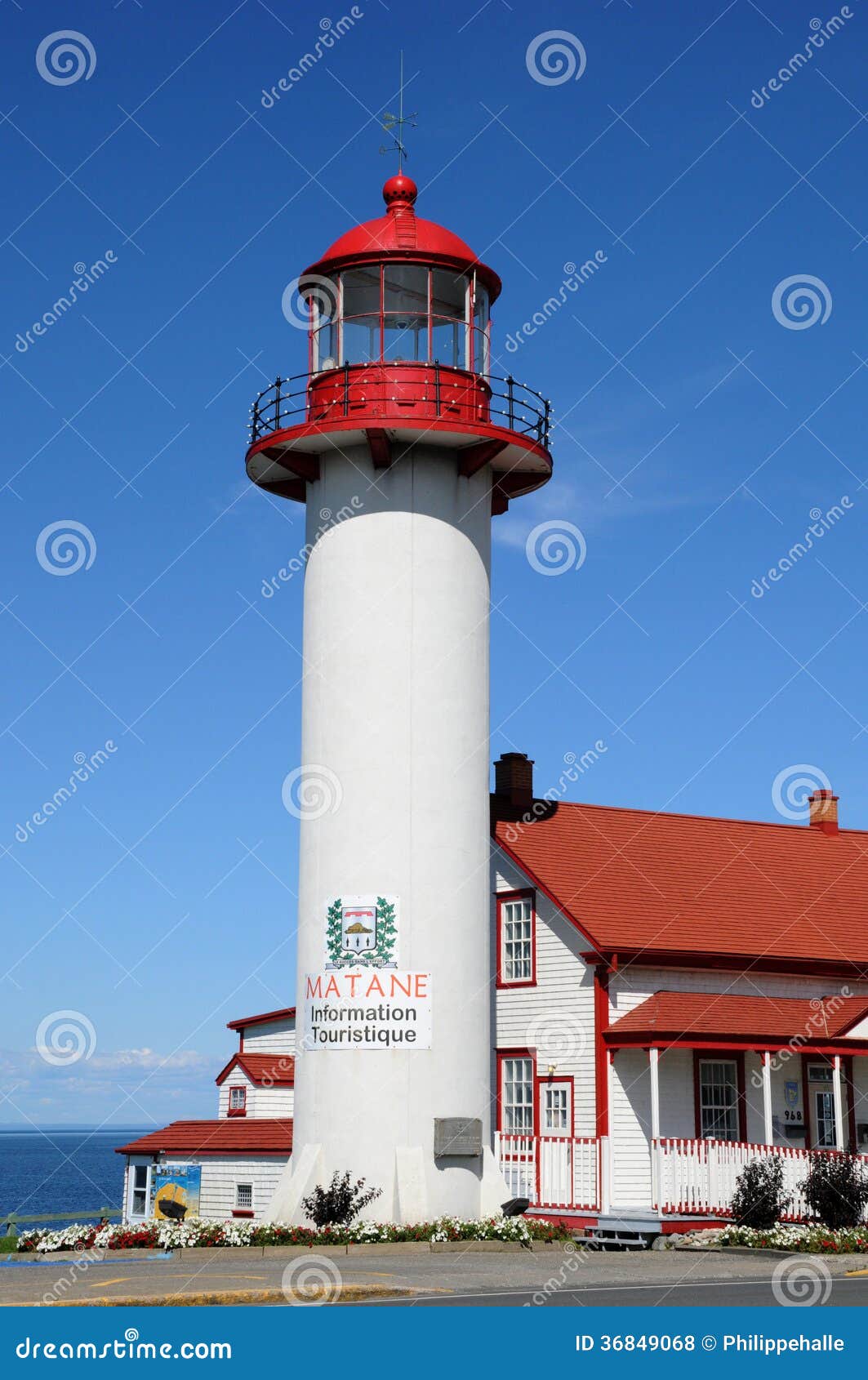 Quebec, the Lighthouse of Matane in Gaspesie Stock Photo - Image of ...