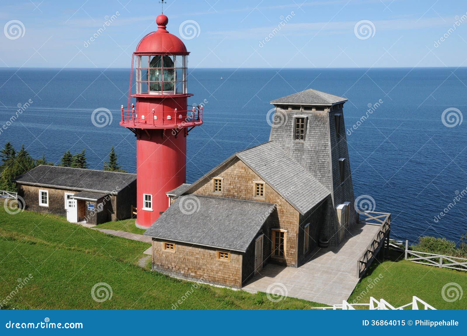 Quebec, the Lighthouse of Pointe a La Renommee in Gaspesie Stock Image ...