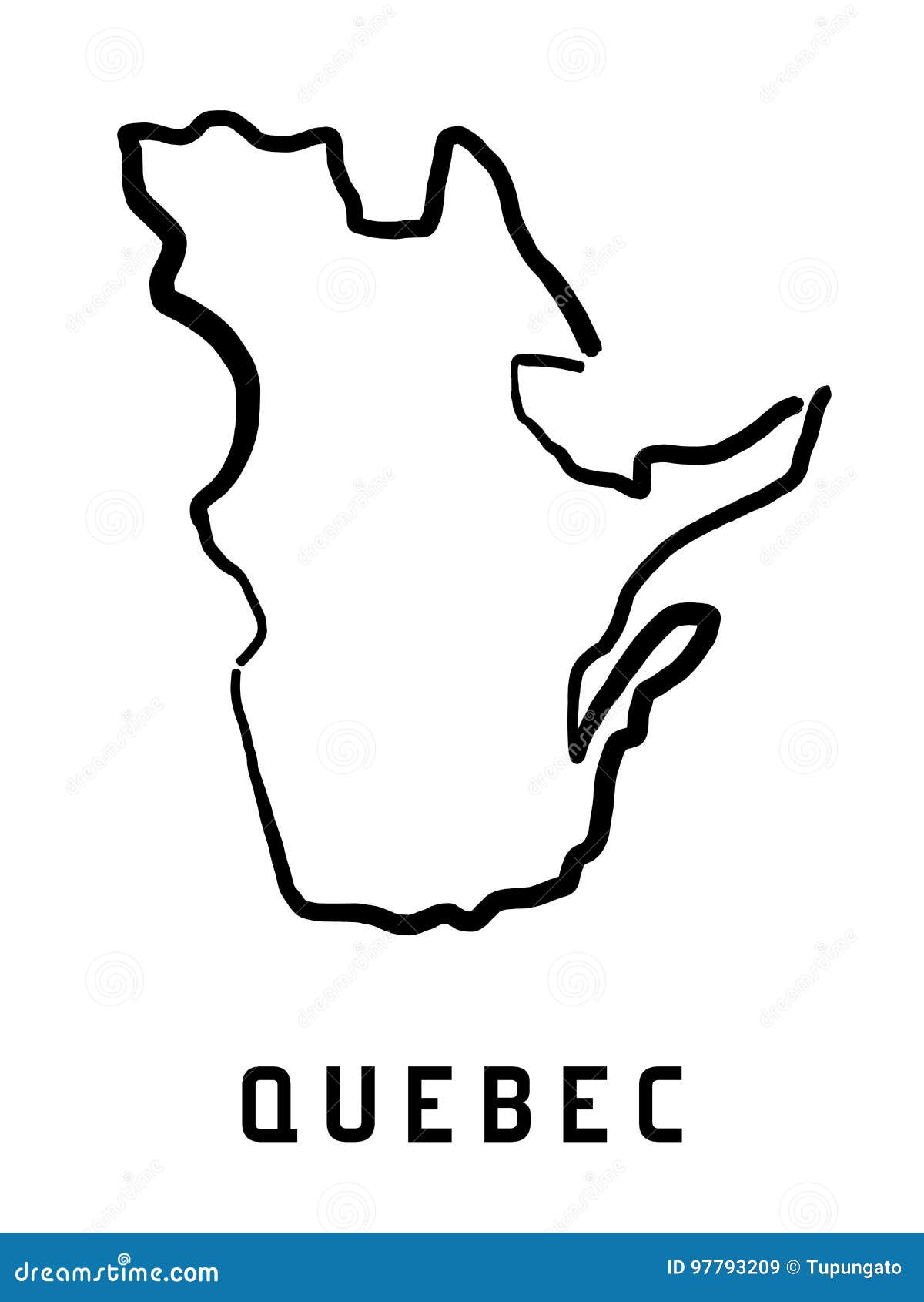 Quebec Outline Map Canada Province Region Vector Illustration ...