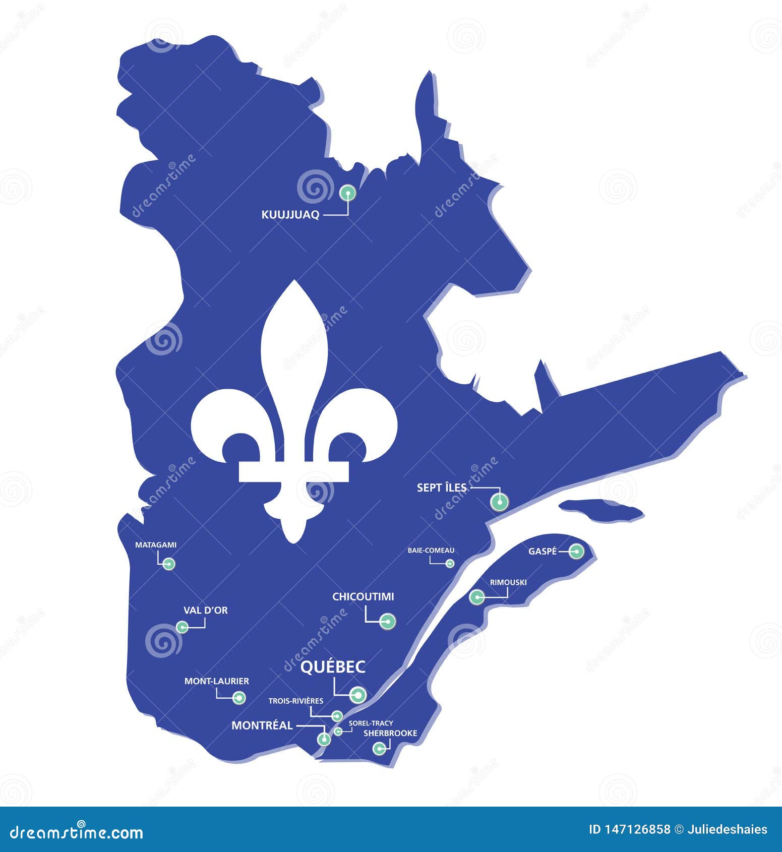 Quebec Map Province with Cities Stock Vector - Illustration of symbol ... Quebec Map Province with Cities Stock Vector - Illustration of symbol ...