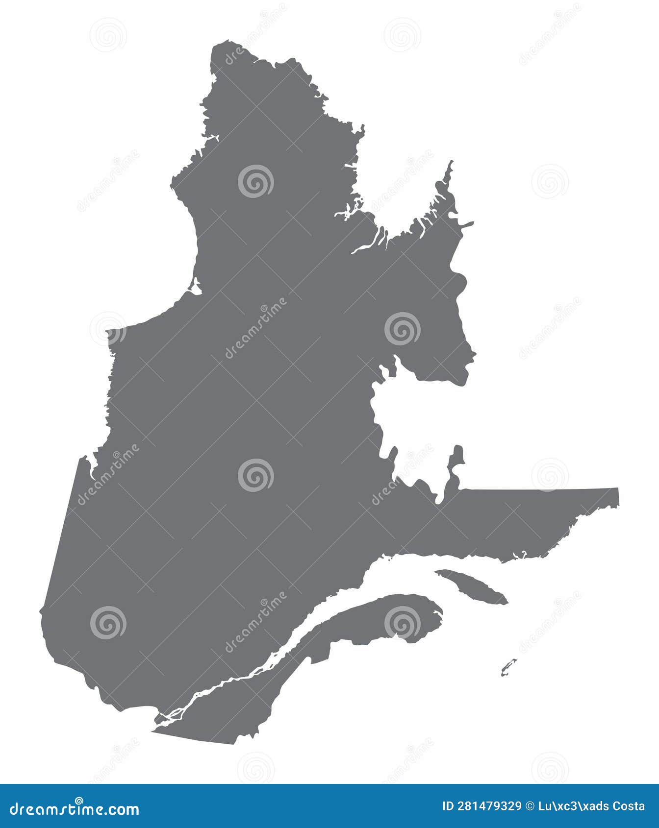 Quebec map silhouette stock vector. Illustration of canadian - 281479329