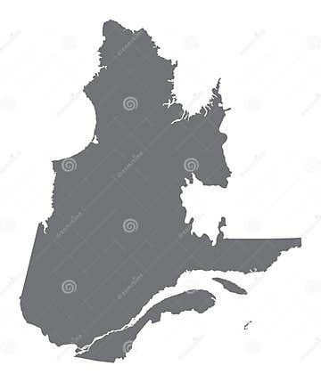 Quebec map silhouette stock vector. Illustration of canadian - 281479329