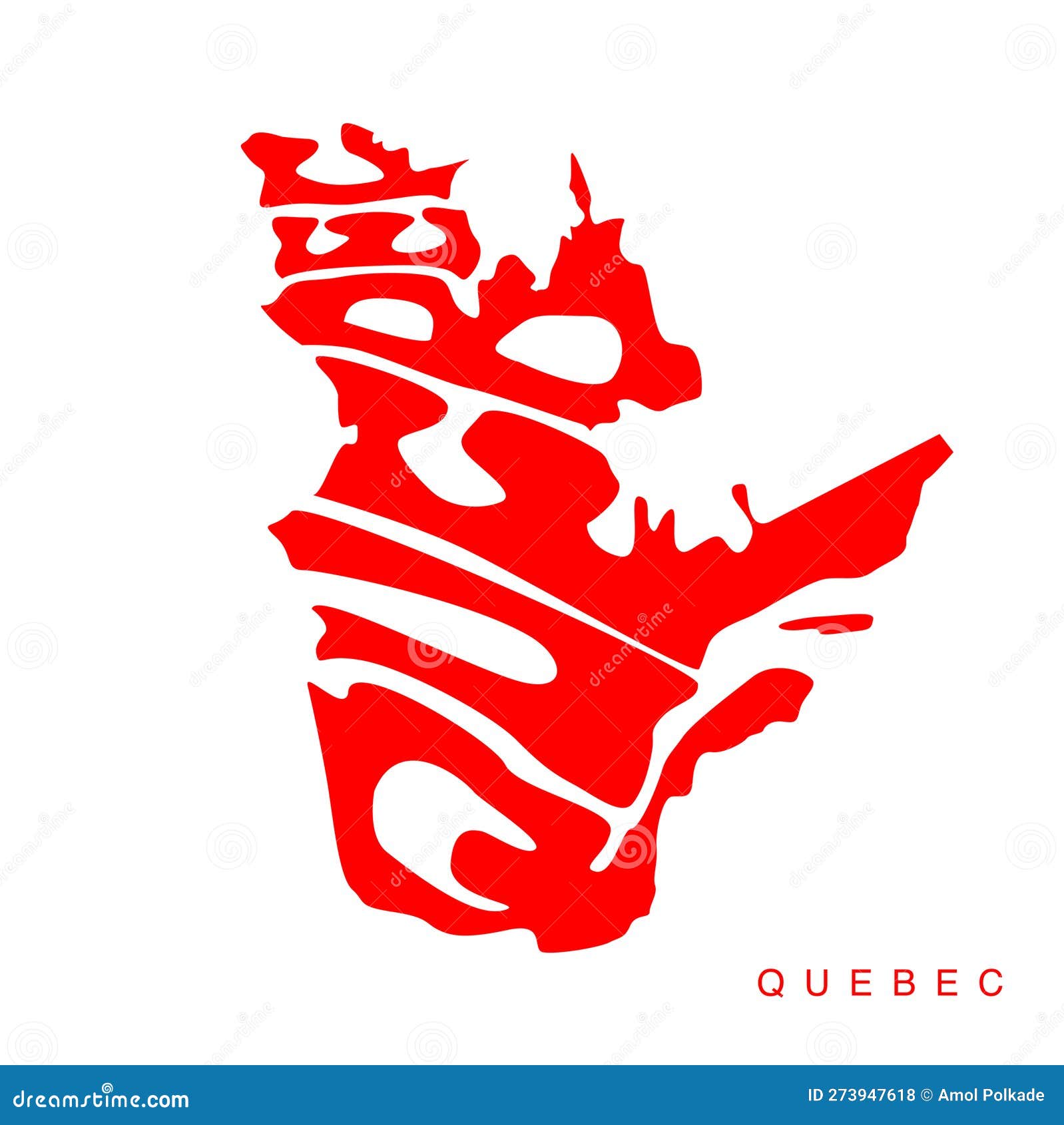 Quebec Map Typography Art. Quebec Lettering Stock Vector - Illustration ...
