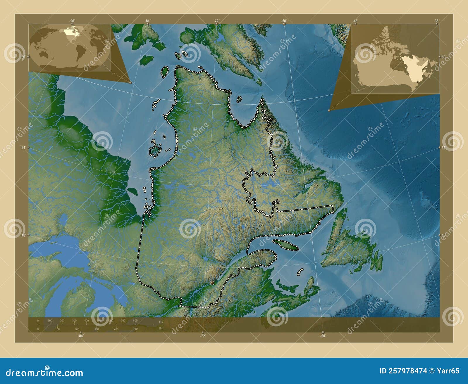 Quebec, Canada. Physical. Capital Stock Illustration - Illustration of ...