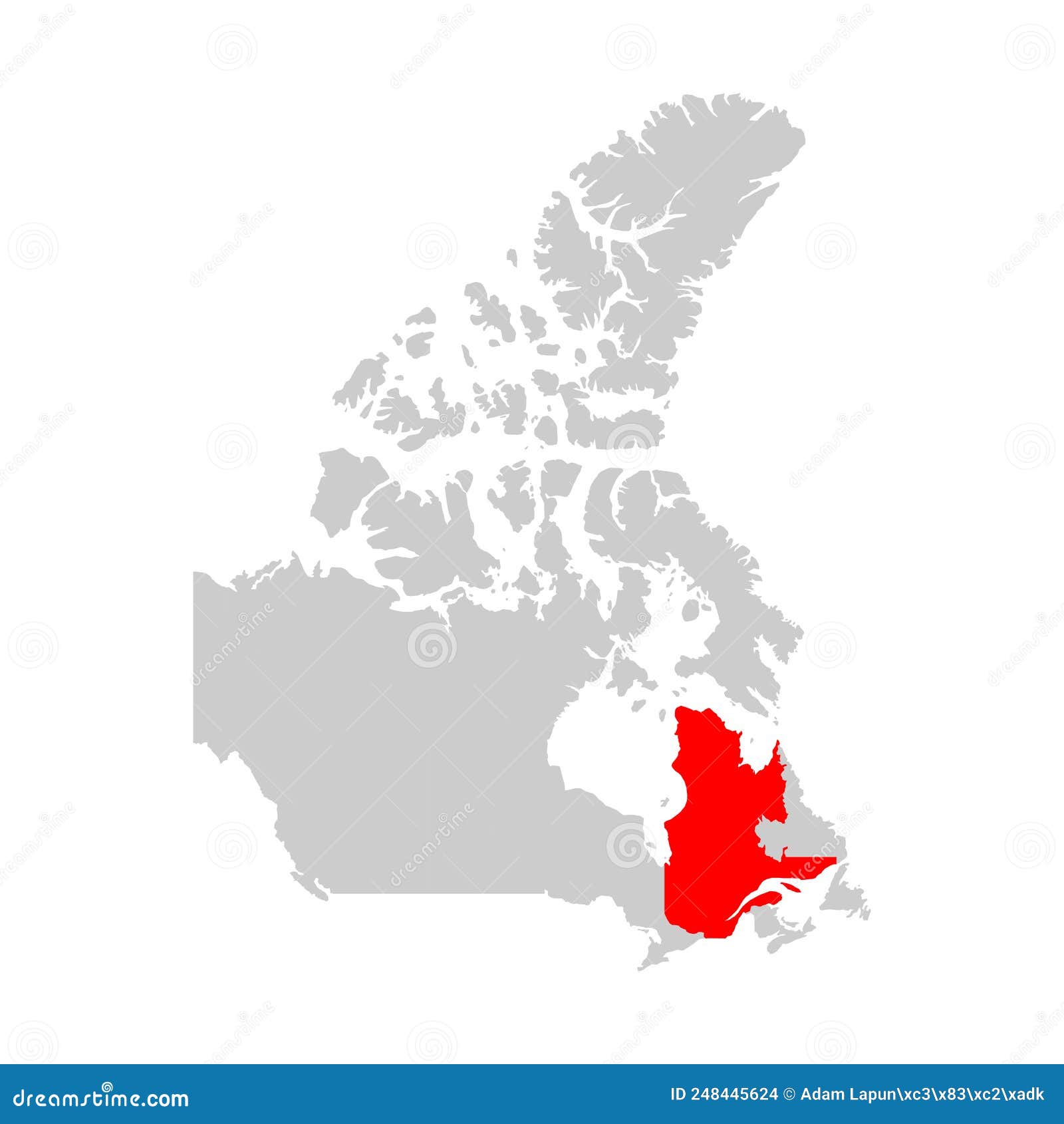Quebec Province Highlighted on the Map of Canada Stock Vector ...