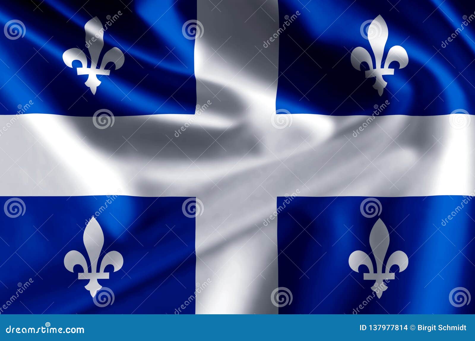 Quebec Realistic Flag Illustration. Stock Illustration - Illustration ...
