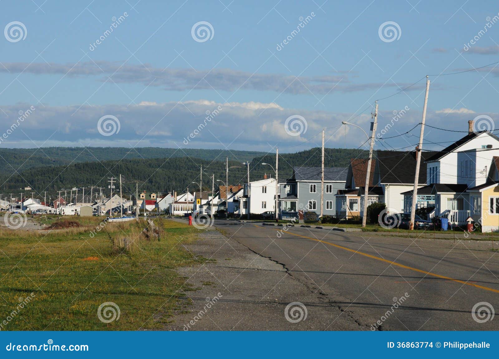 Quebec, the Small Village of Cap Chat in GaspÃ©sie Stock Photo - Image ...