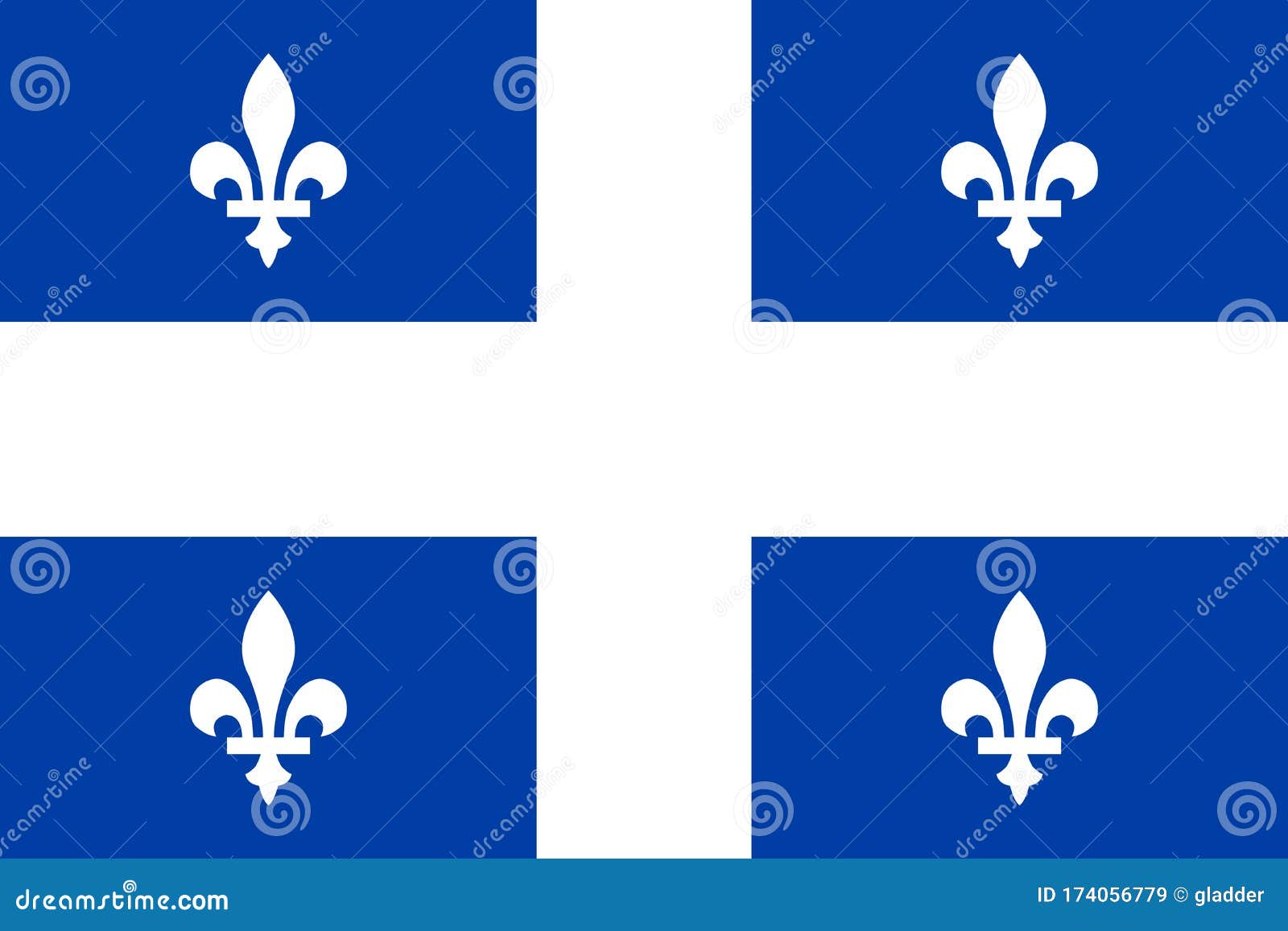 Quebec Sovereignty Movement Flag in Proportions and Colors Vector Stock ...