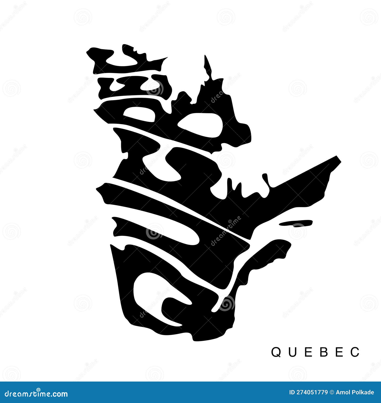 Quebec State Map Typography. Quebec Map Lettering Stock Vector ...