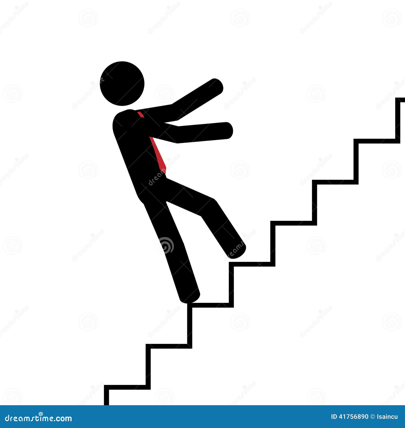 Queda nas escadas ilustração do vetor. Ilustração de conceito - 41756890