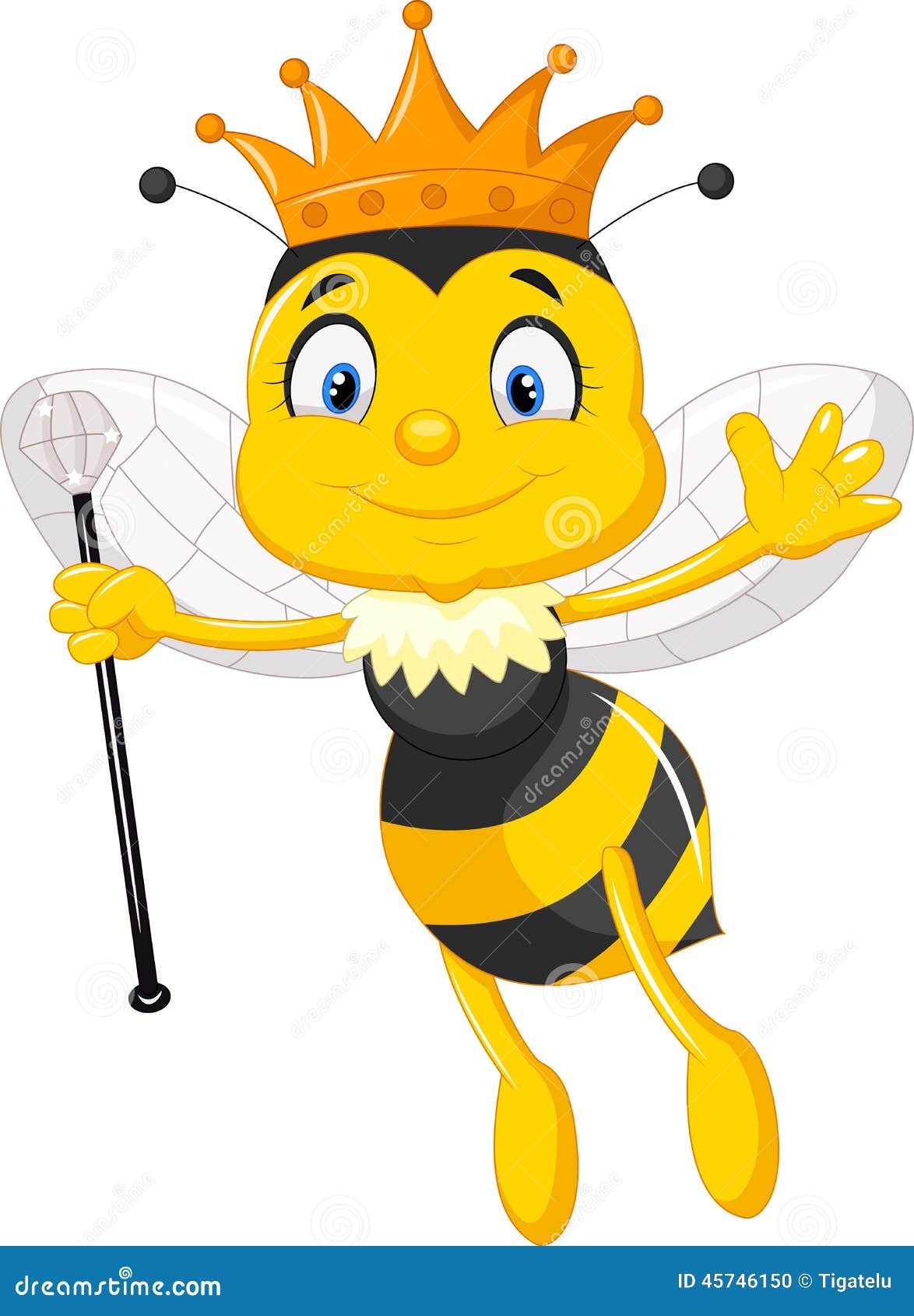 Queen bee cartoon stock vector. Illustration of sign - 45746150