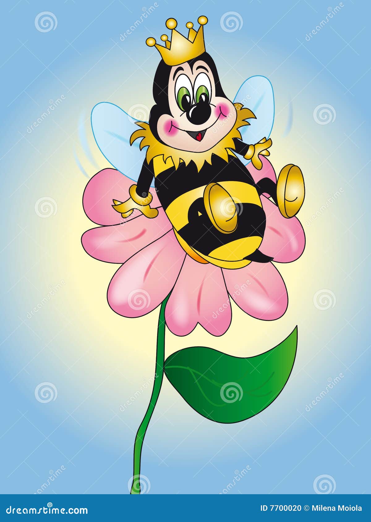 Bees Pollinate Flowers Animation Clipart