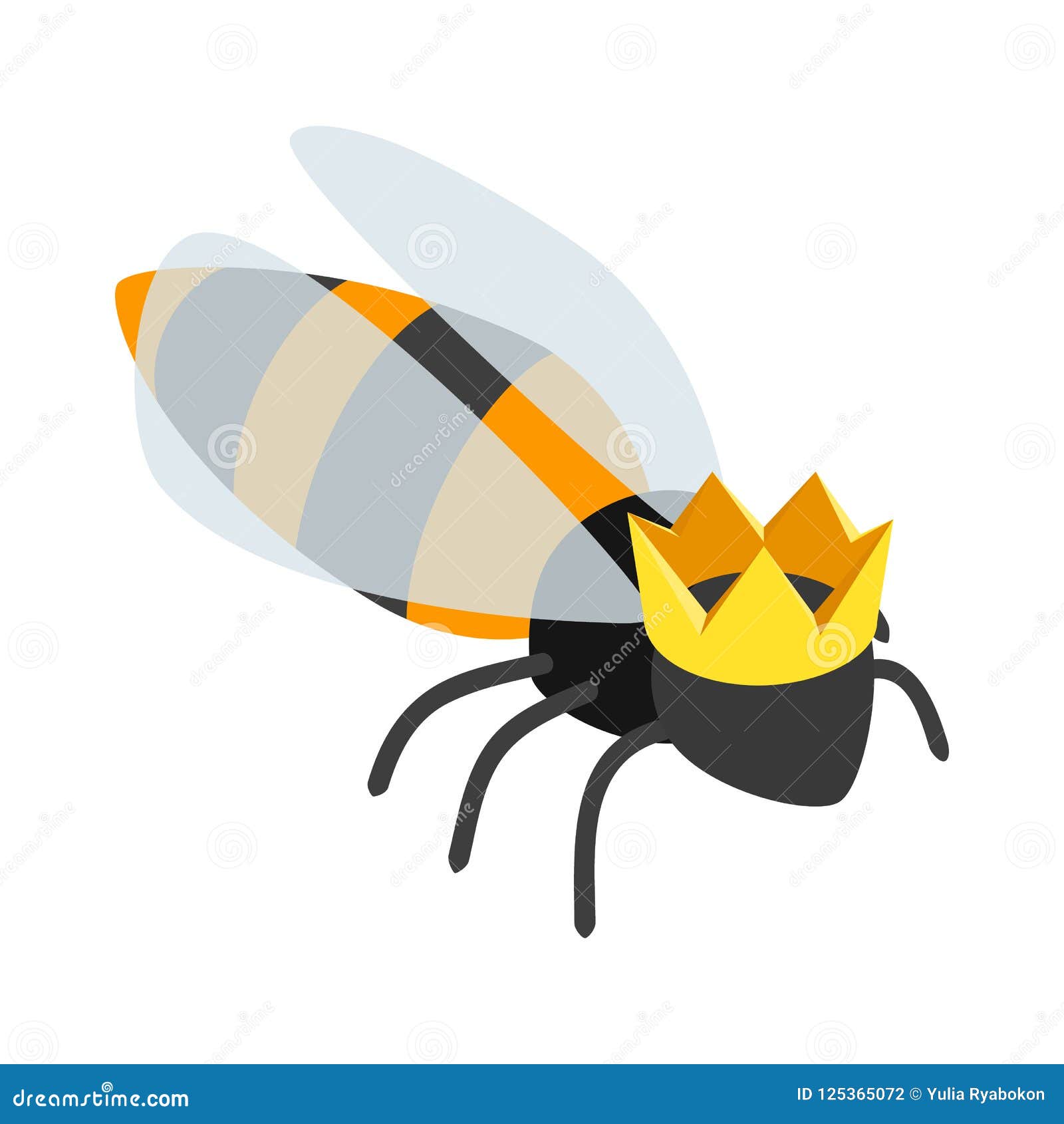 Queen Bee Isometric 3d Icon Stock Illustration - Illustration of fluffy ...