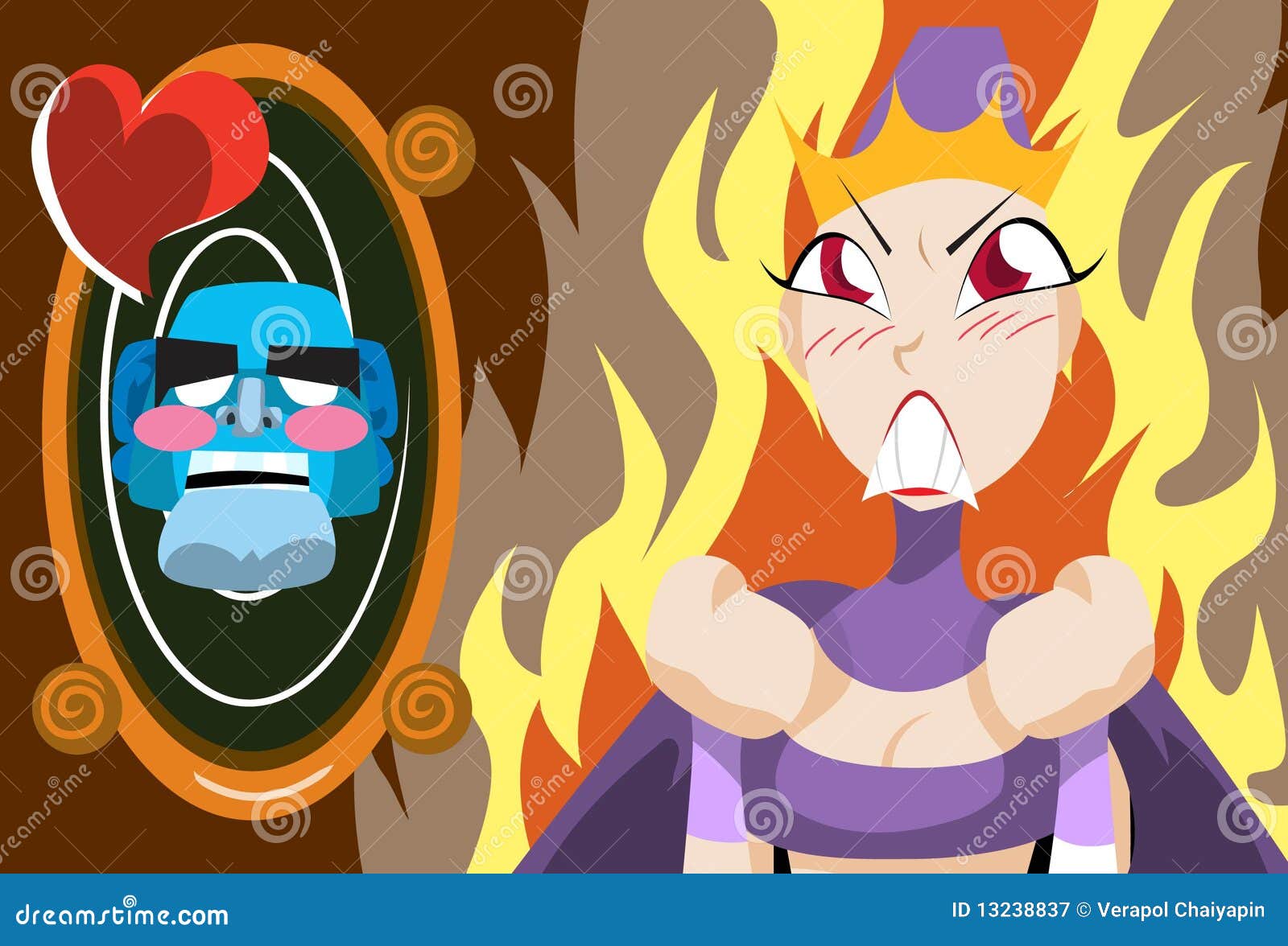 Queen Burning with Anger and Jealousy Stock Illustration - Illustration ...