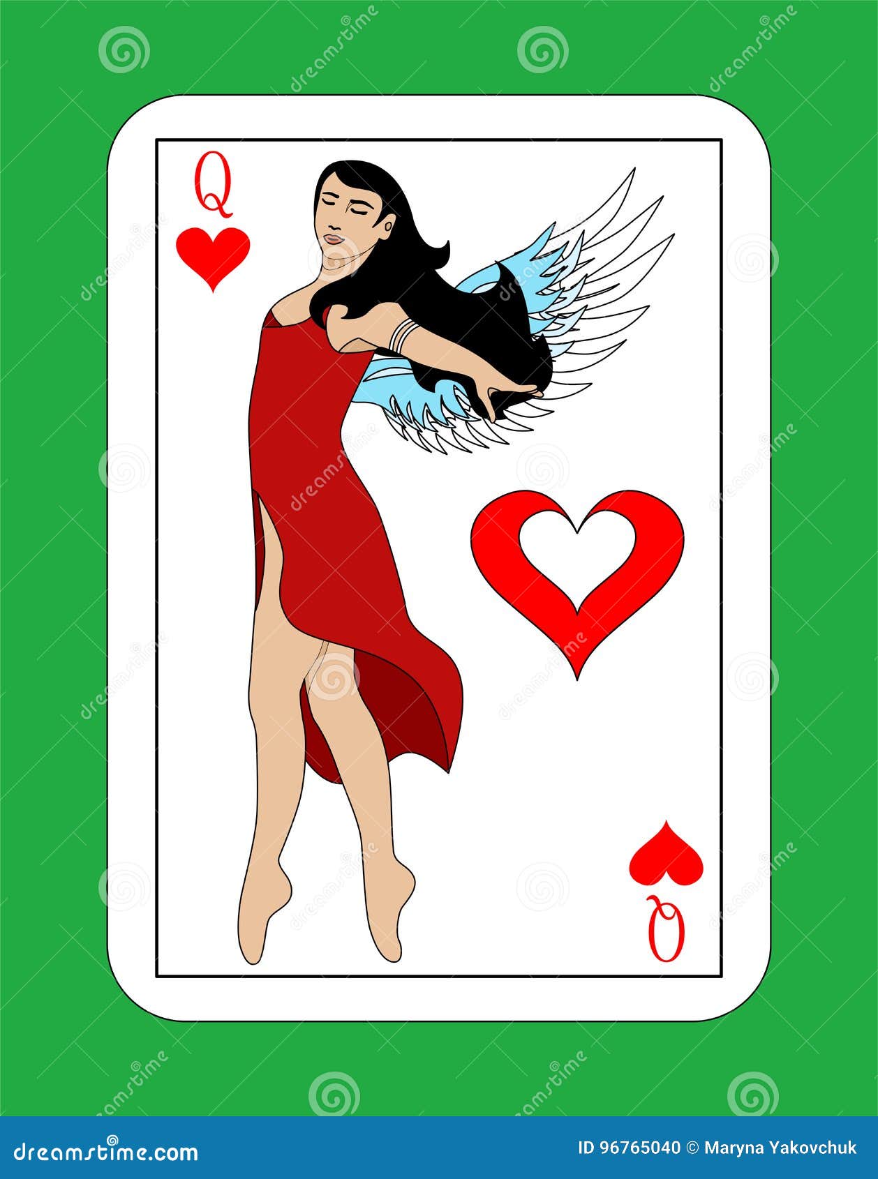 Queen of cards stock vector. Illustration of entertainment - 96765040