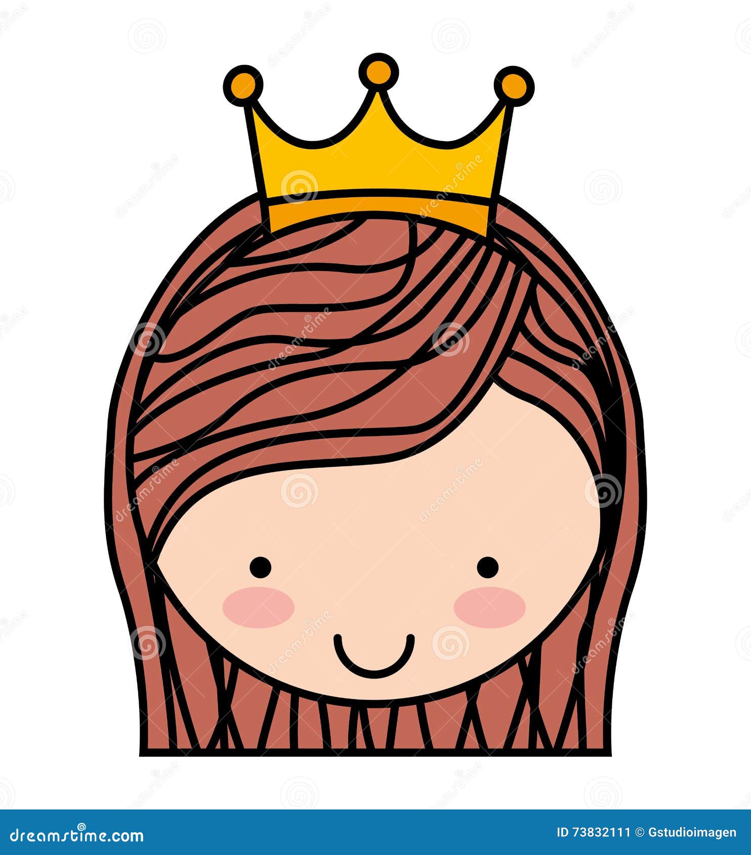 Queen Character Isolated Icon Design Stock Illustration - Illustration ...