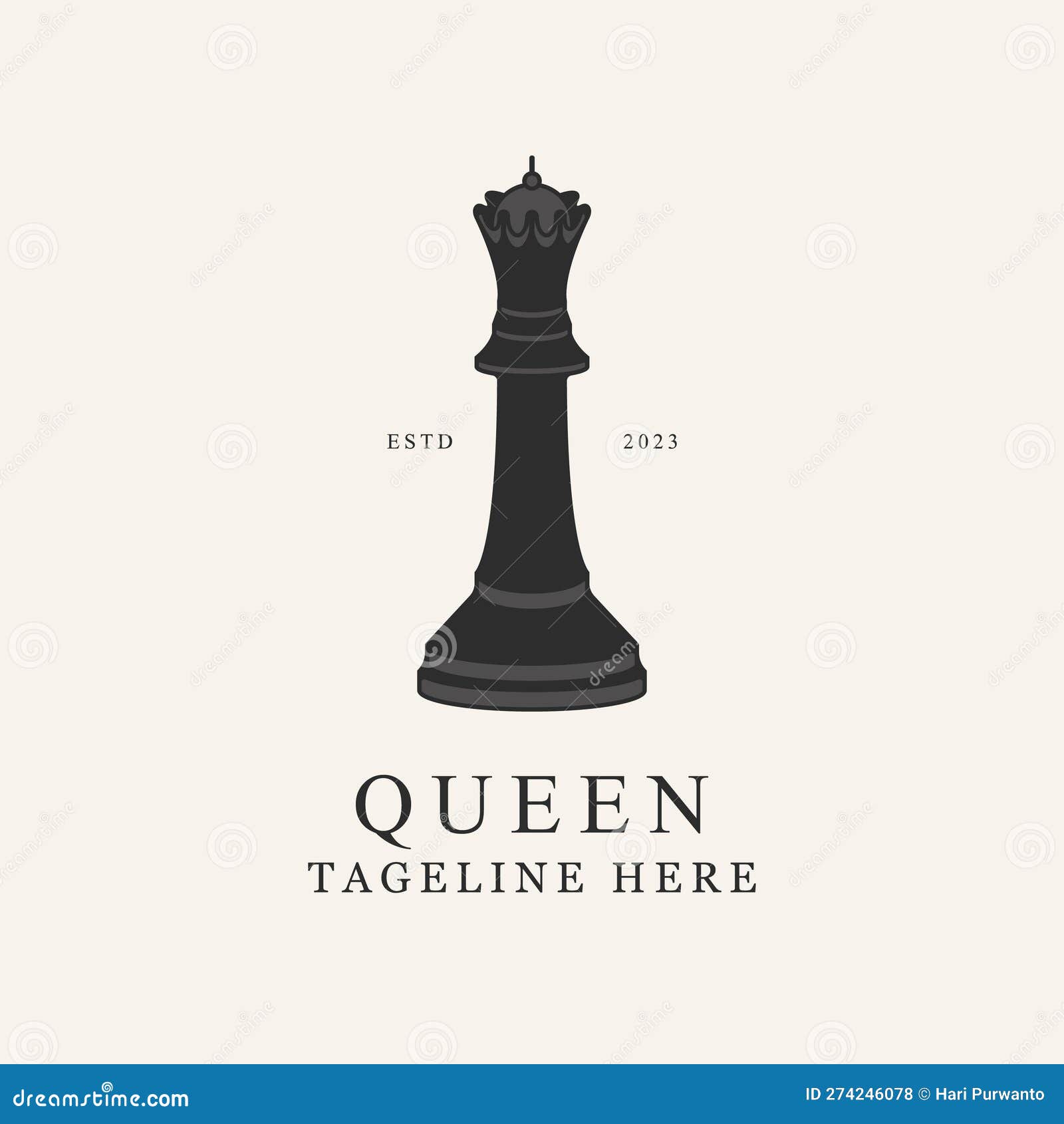 Queen Chess Line Art Design Logo Vector Stock Vector - Illustration of ...