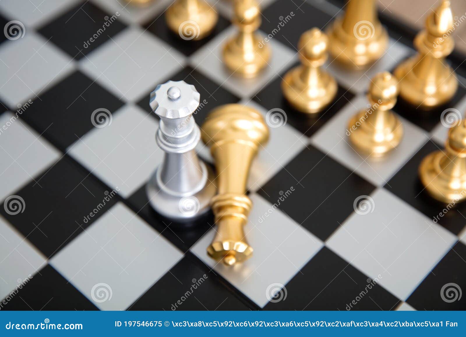 The Queen Chess Pieces of Both Sides on the Chess Board are Playing ...
