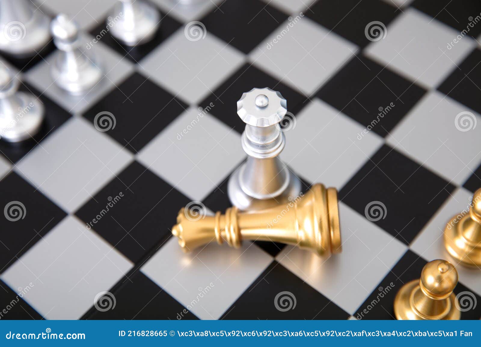 The Queen Chess Pieces of Both Sides on the Chess Board are Playing ...