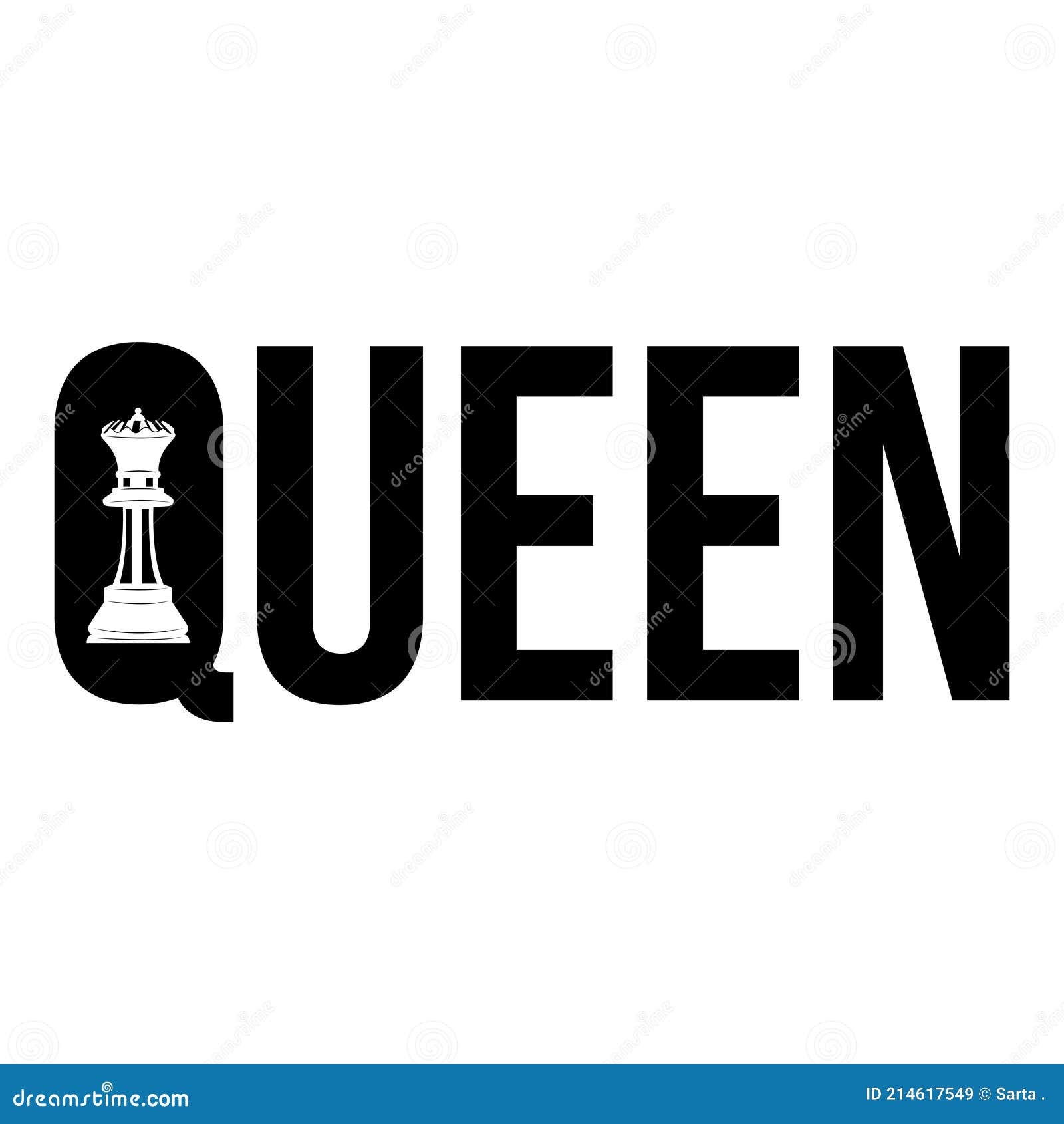 Queen Chess Typography Logo Vector Template Stock Vector - Illustration ...