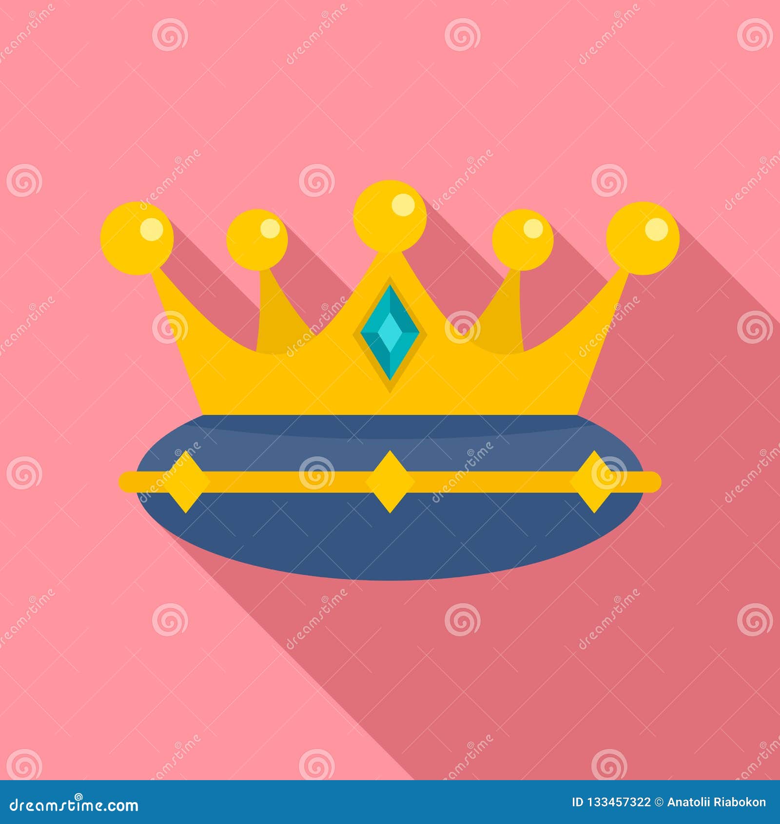 Queen Crown Icon, Flat Style Stock Vector - Illustration of king ...