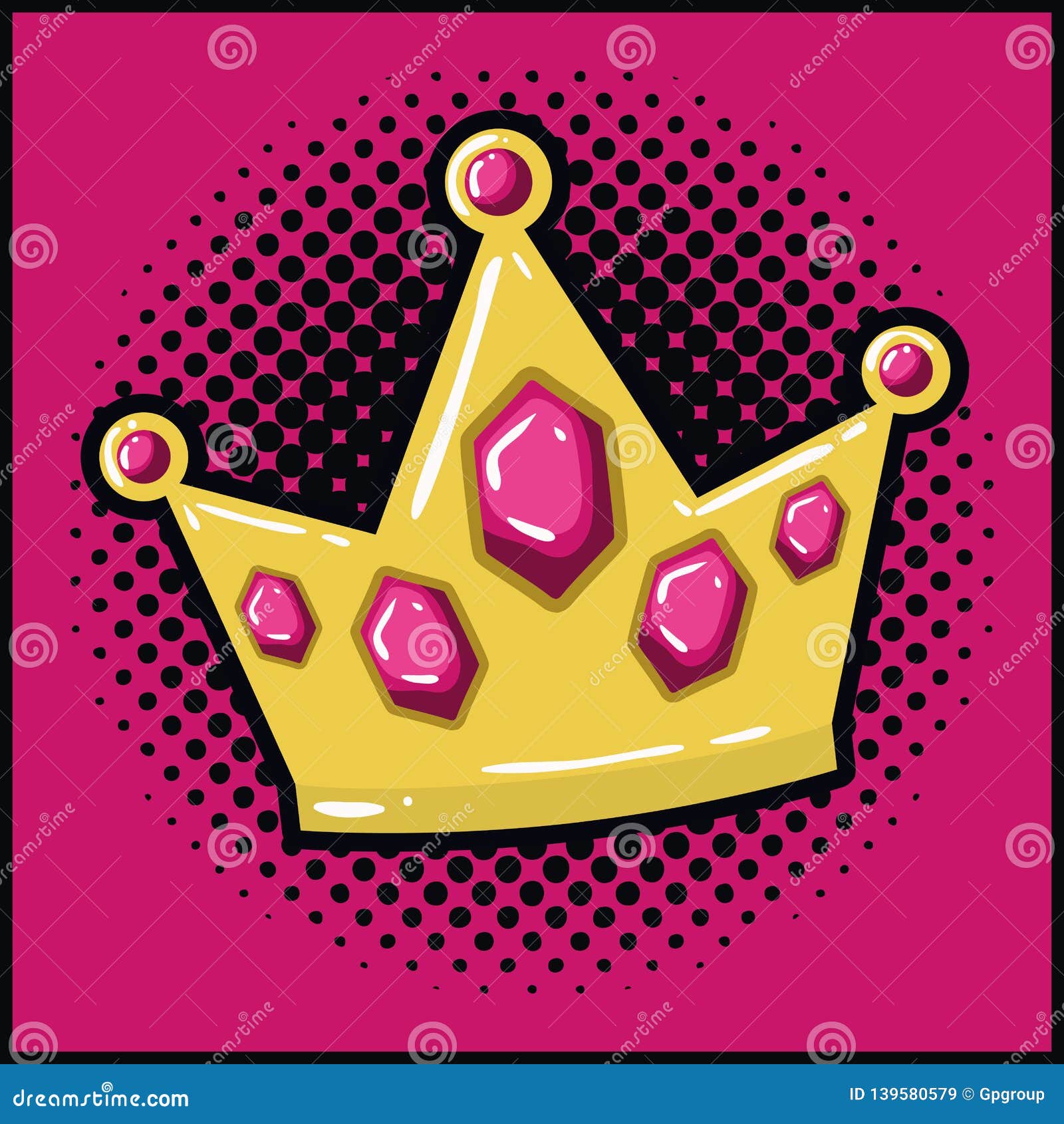 Queen crown pop art style stock vector. Illustration of jewelry - 139580579