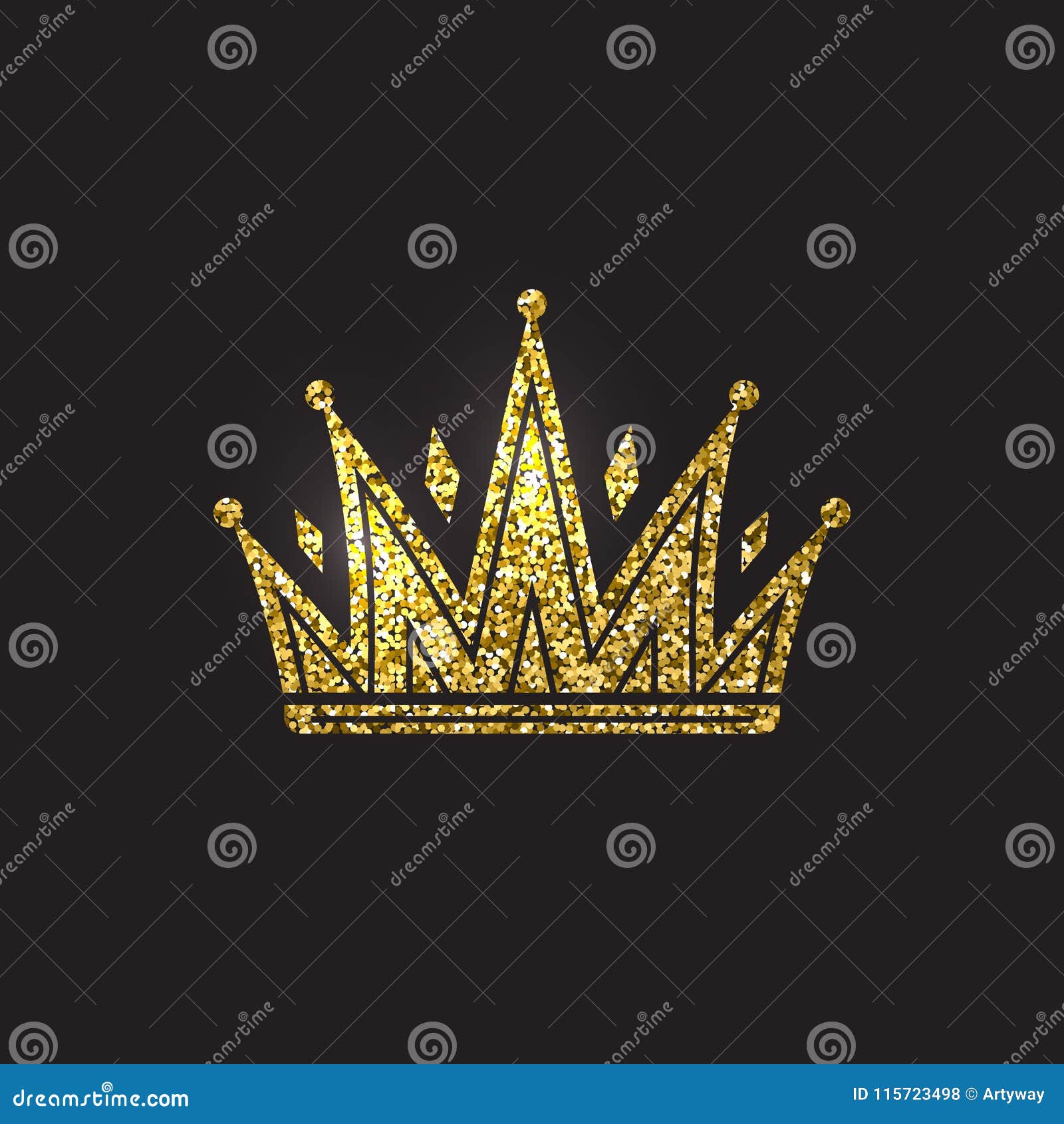 Queen Crown Royal Gold Headdress King Golden Accessory Isolated