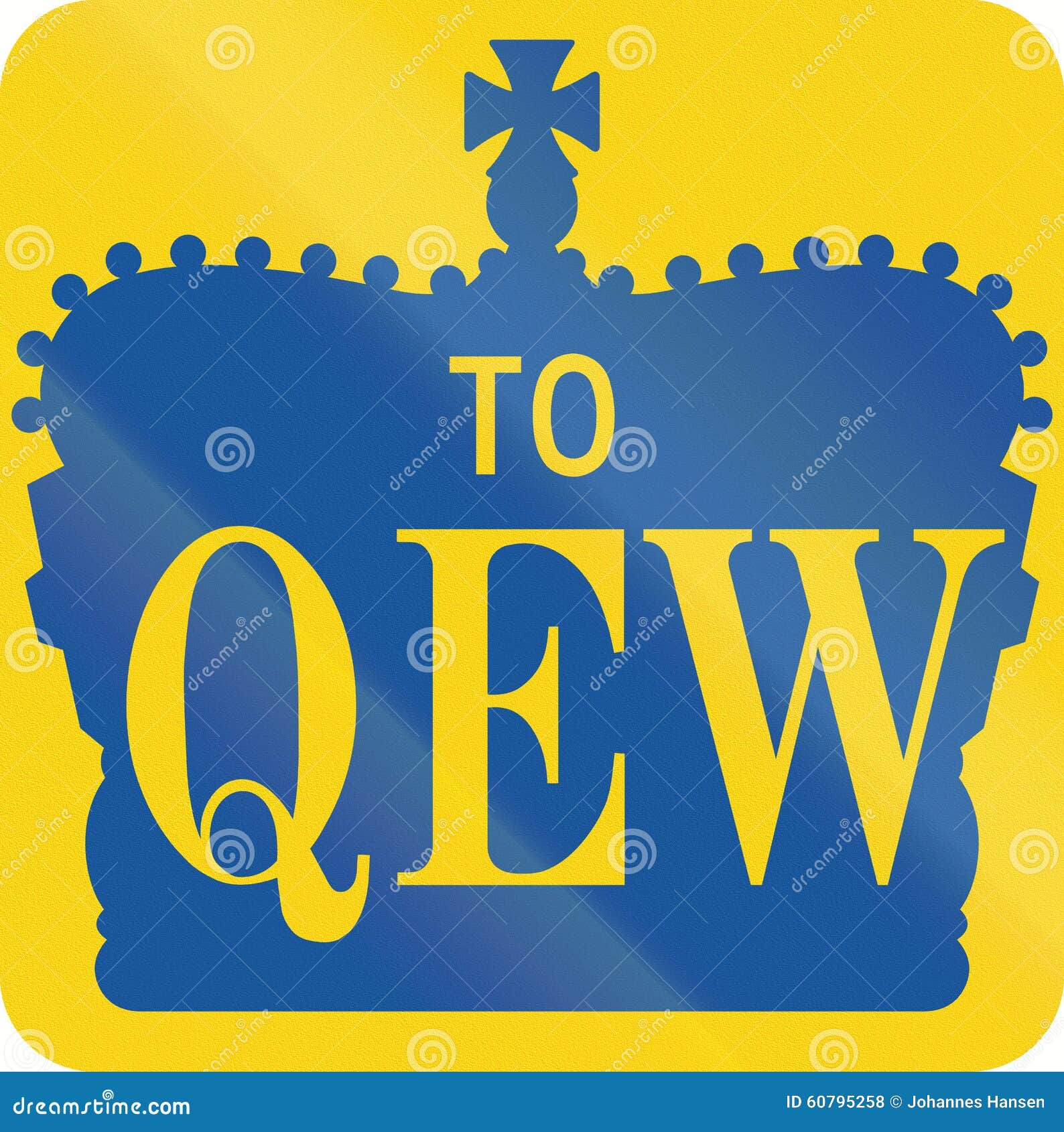 Queen Elisabeth Way Direction Shield in Ontario Stock Illustration ...