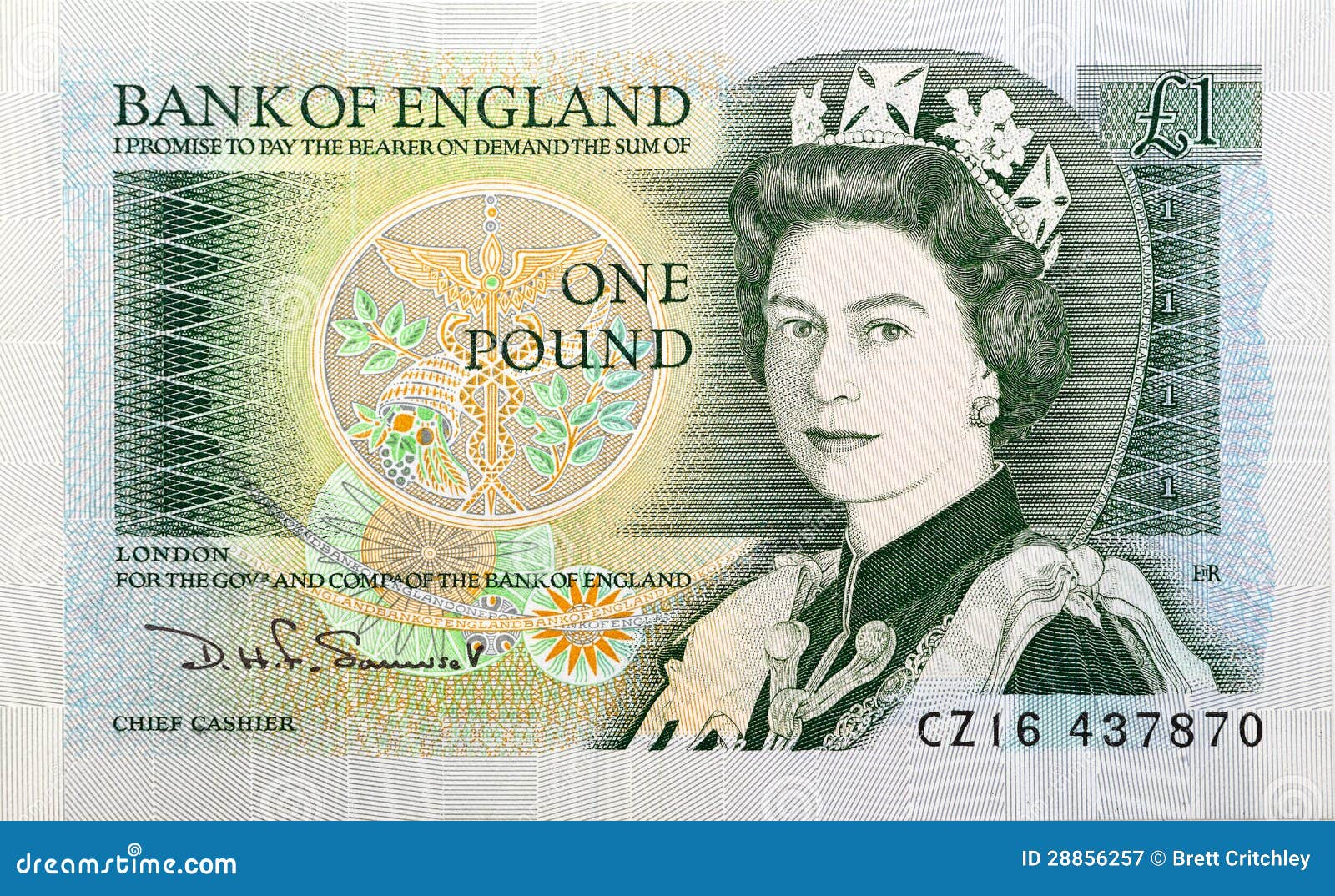 Queen Elizabeth II One Pound Note Editorial Photography - Image of ...