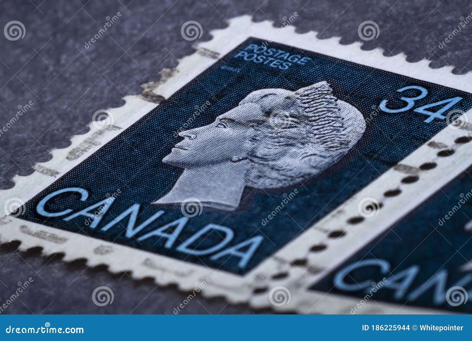 Queen Elizabeth II, Old Postage Stamp, Canada, 1985 Editorial Stock ...