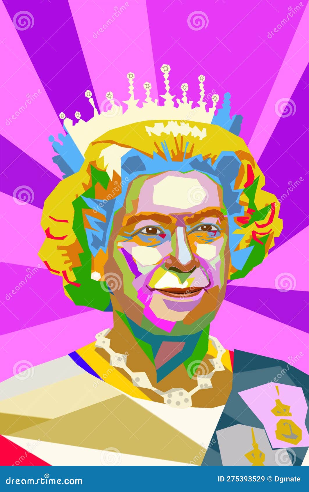 Queen Elizabeth II Pop Art editorial stock image. Illustration of ...