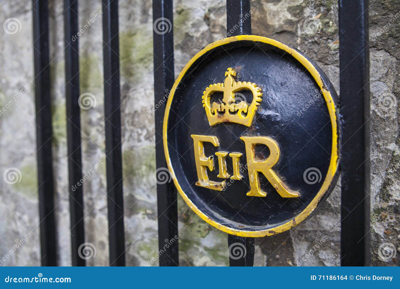 Queen Elizabeth II Symbol at the Tower of London Stock Photo - Image of ...