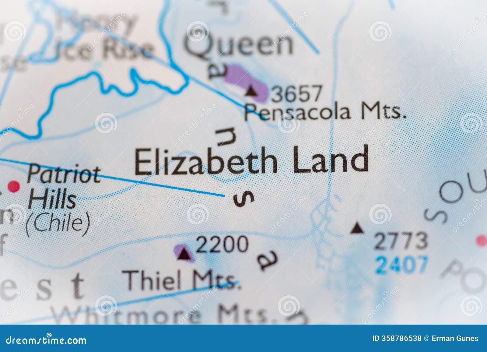 Queen Elizabeth Land in Antarctica Highlighted on a World Map Stock ...