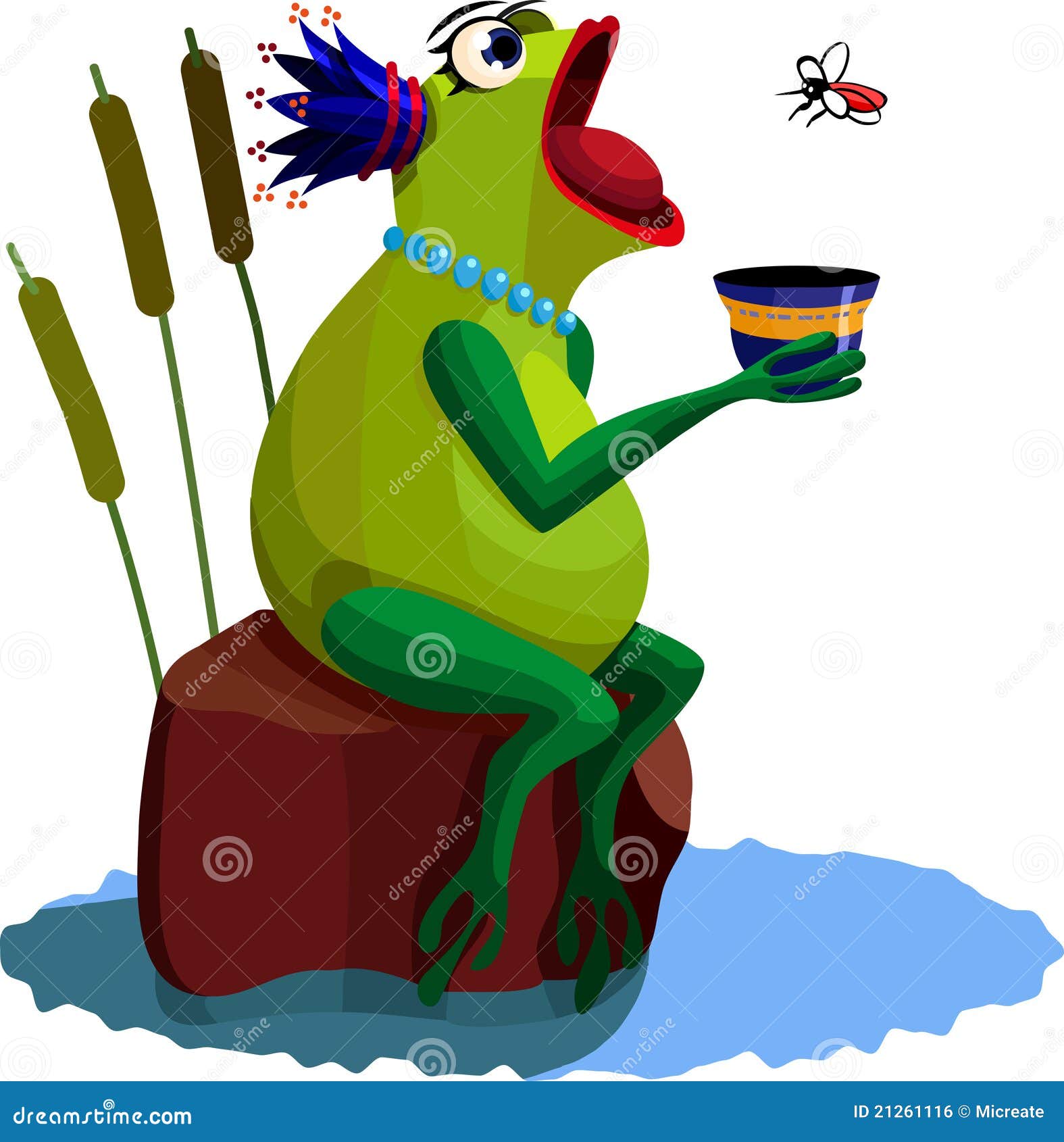 Queen frog stock vector. Illustration of jump, stone - 21261116
