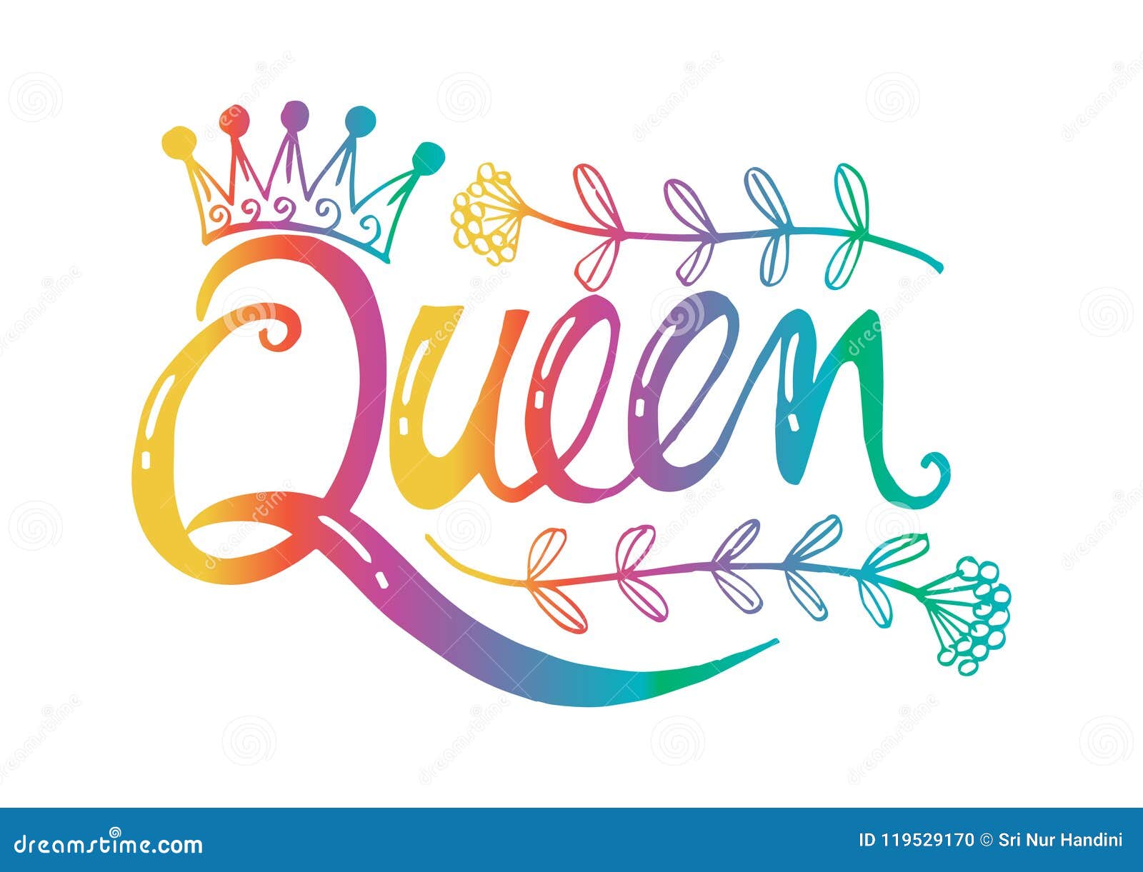 Nap Queen - Hand Drawn Typography Poster. Conceptual Handwritten Text ...