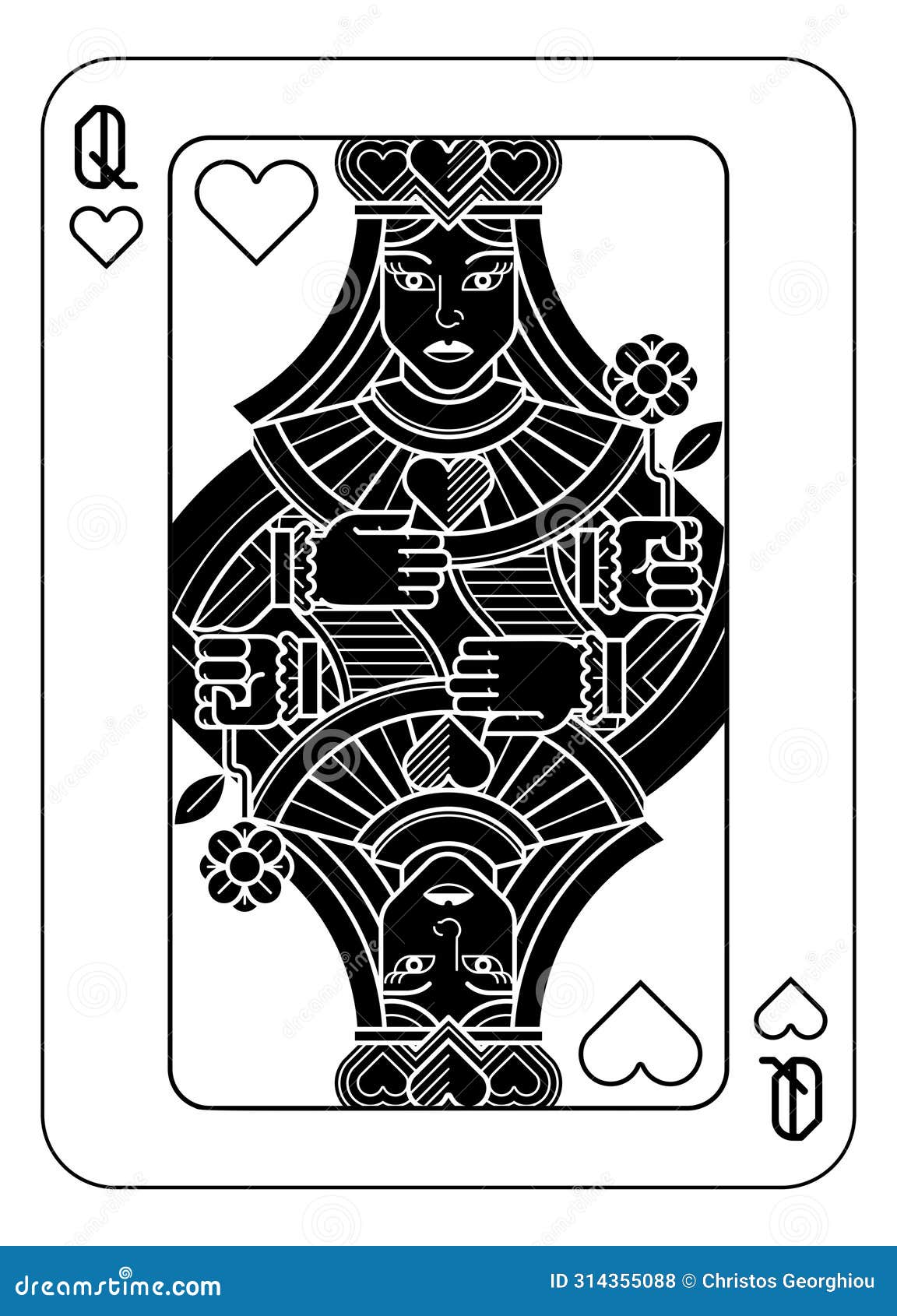 Playing Cards Deck Pack Queen of Hearts Design Stock Photo ...