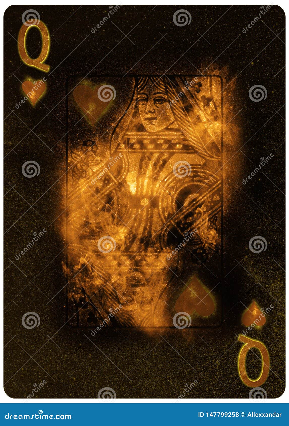 Queen of Hearts Playing Card Abstract Background Stock Illustration ...