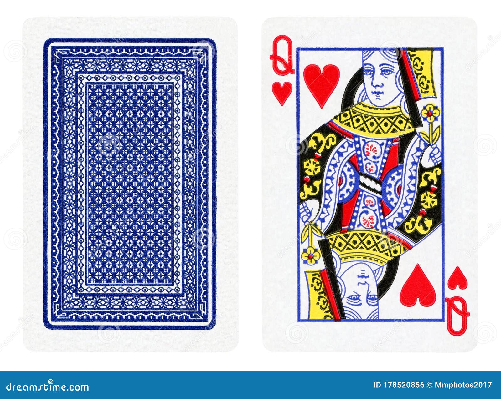 Queen of Hearts Playing Card Isolated Stock Photo - Image of luck ...