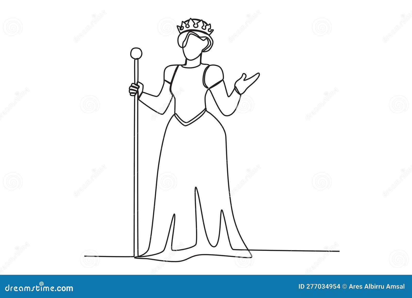 A queen holding a scepter stock vector. Illustration of highness ...