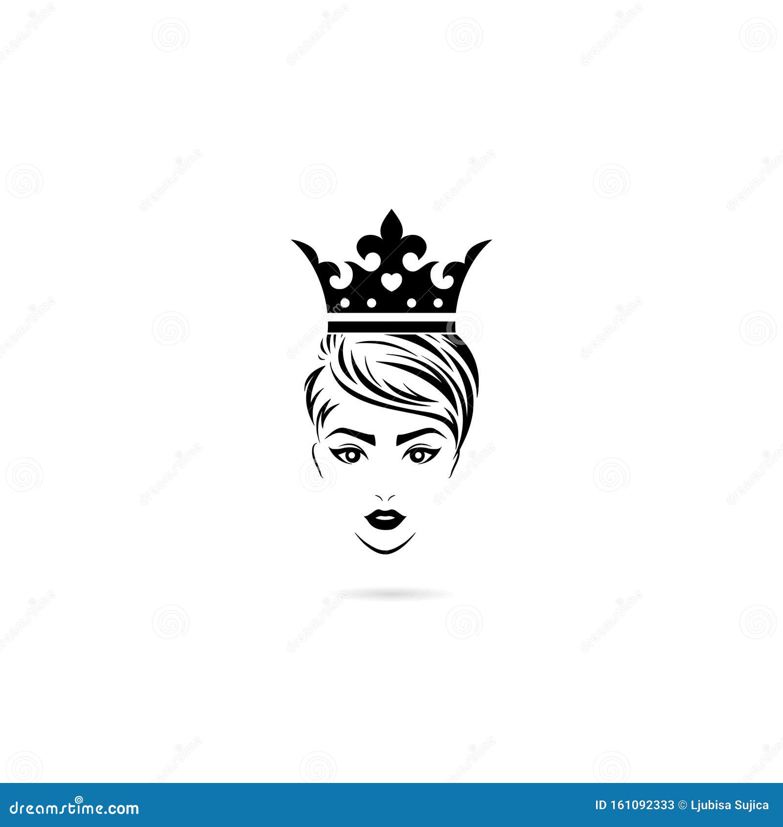 Queen Icon Isolated on White Background Stock Vector - Illustration of ...