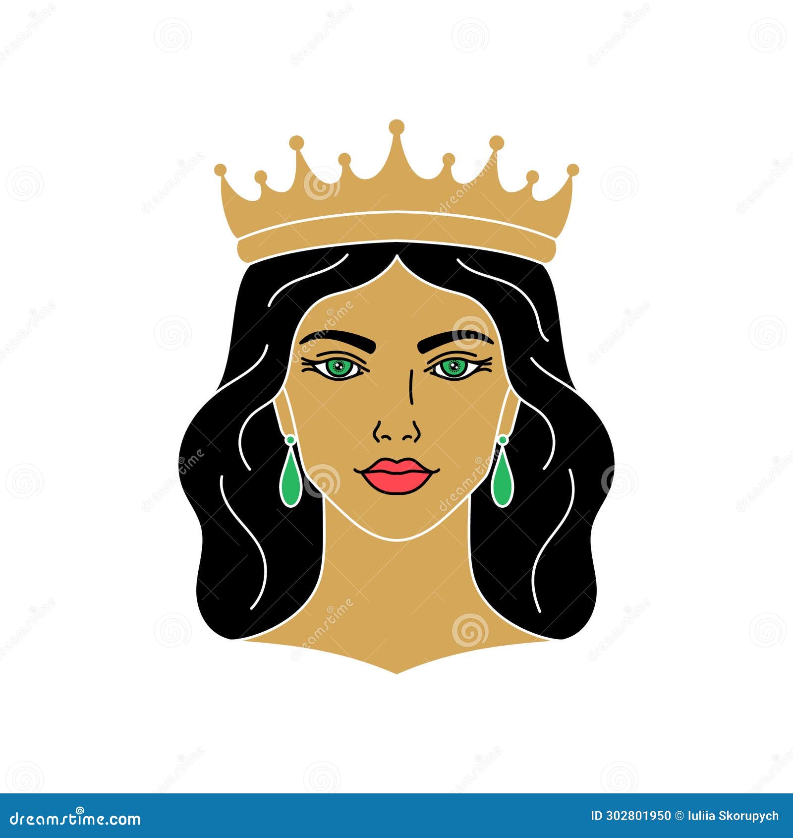 Queen Icon in Simple Linear Style Stock Vector - Illustration of ...
