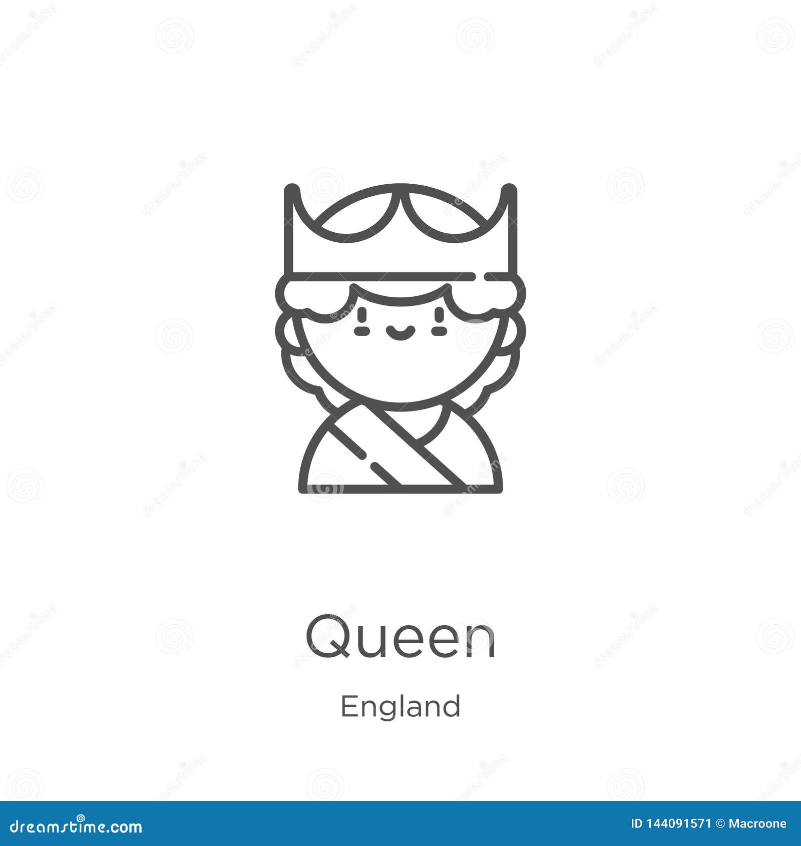 Queen Icon Vector from England Collection. Thin Line Queen Outline Icon ...